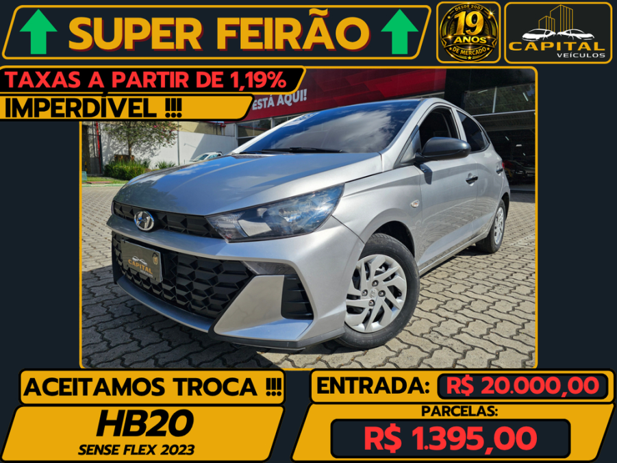 Comprar Hatch Hyundai HB 20 Hatch 1.0 12v 4P Flex Sense Prata 2023 em ...